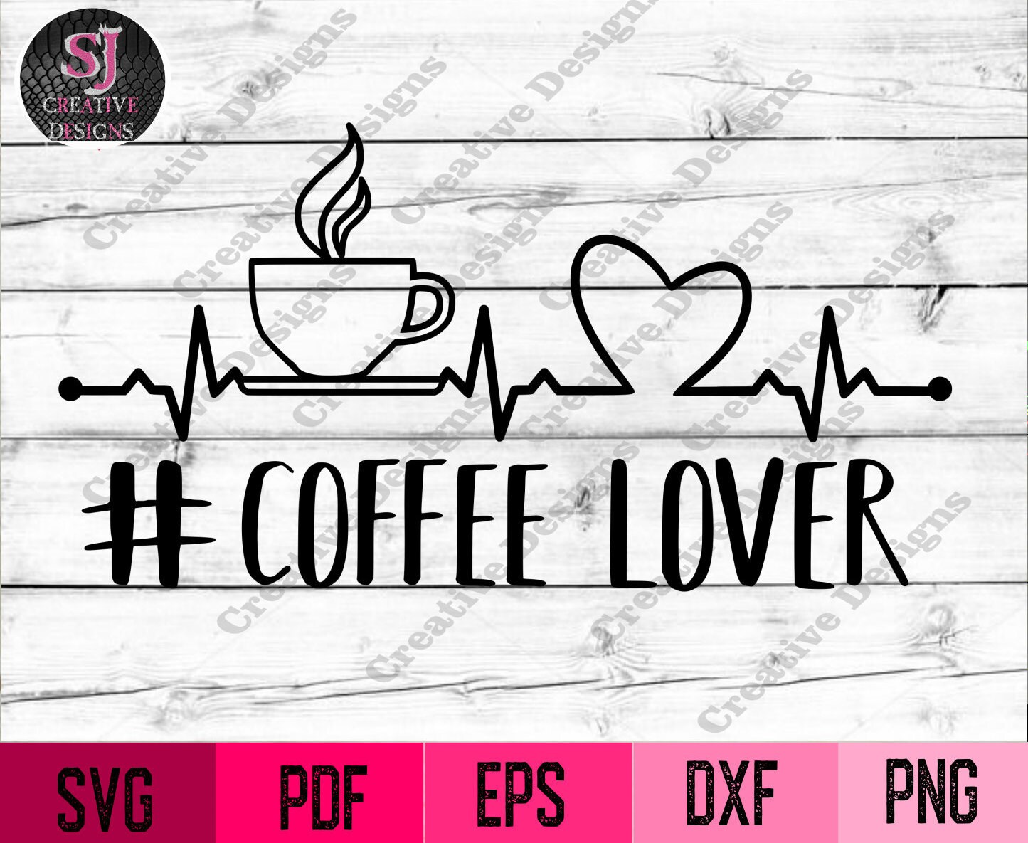 Coffee lover svg heartbeat svg coffee lovers svg coffe svg | Etsy