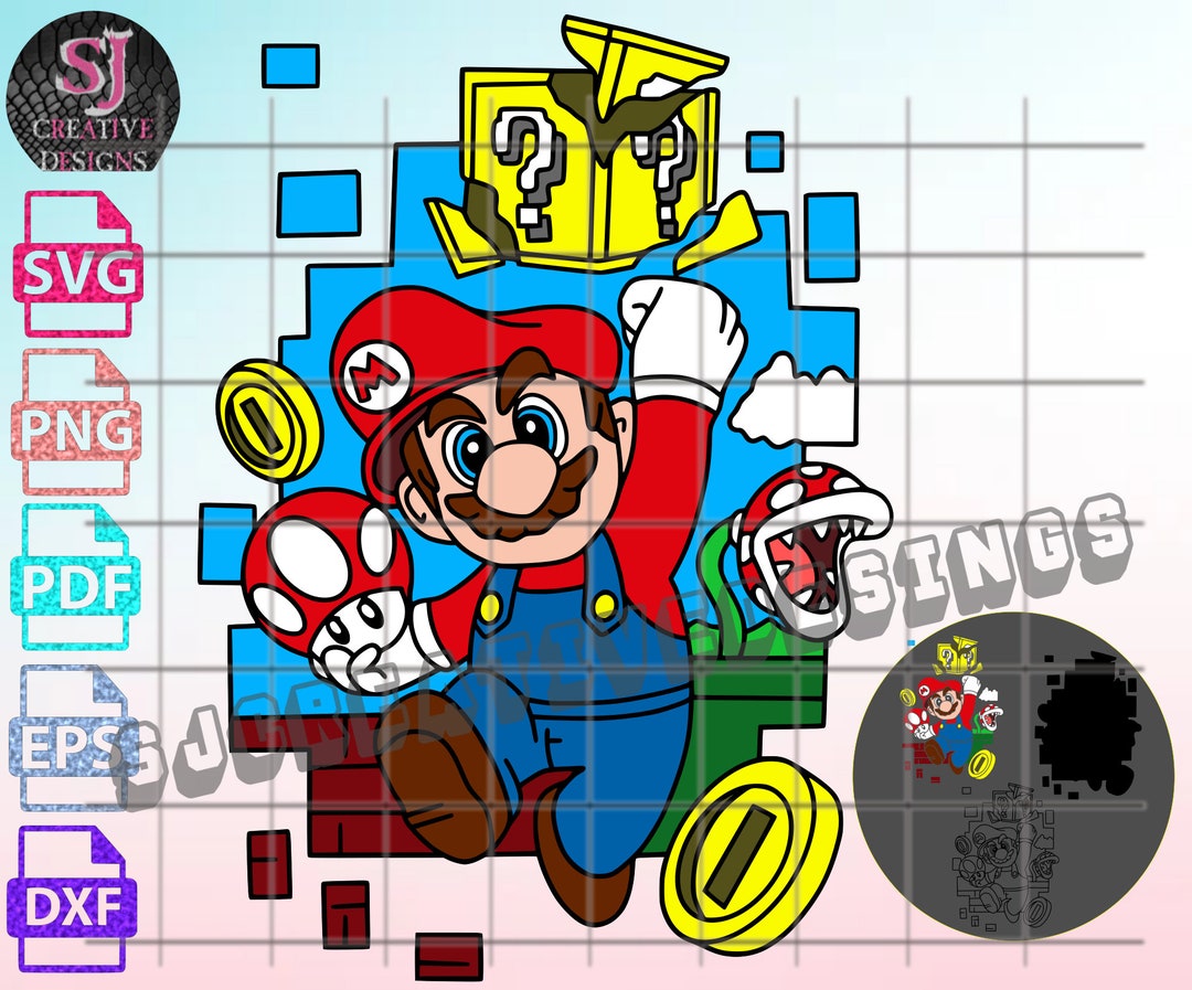 Super Mario Svg, Mario Svg, Luigi Svg, Mario Png, Svg, Pdf, Eps, Dxf ...