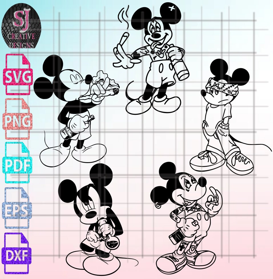 Mickey Mouse Smoking Cigarettes