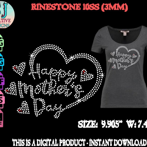 Rhinestone Mothers Day Svg - Etsy