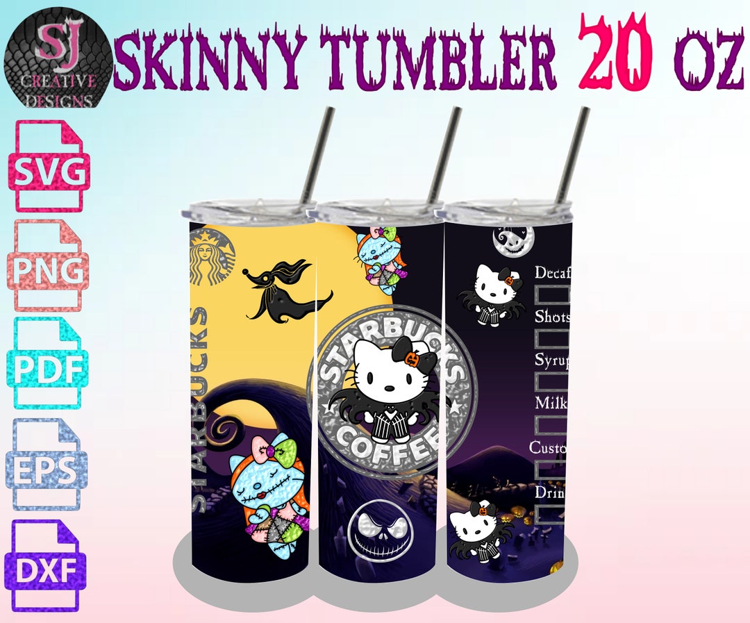 Hello Nightmare Cat Wrap, Hello Cat Skinny Tumbler Png, Hello Cat ...