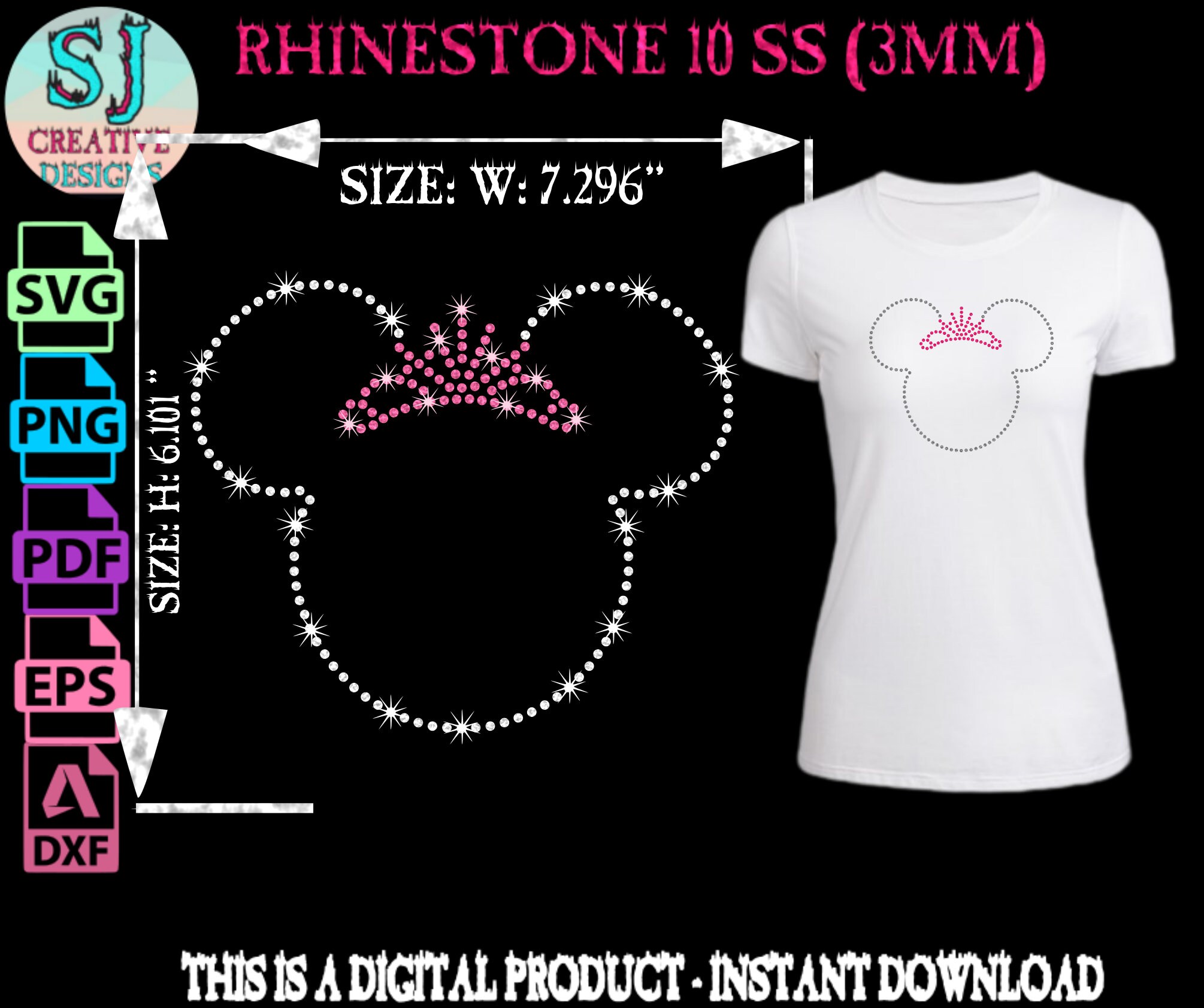 Scatter Rhinestone Mickey Mouse Tee