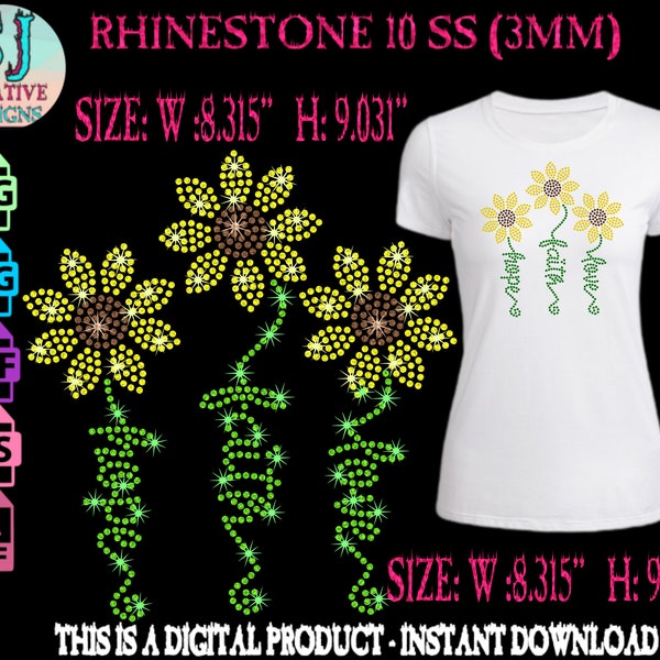 Rhinestone Sunflower - Etsy