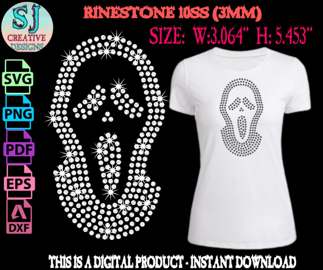 Scream Rhinestone, Halloween Rhinestone, Rhinestone Template ...