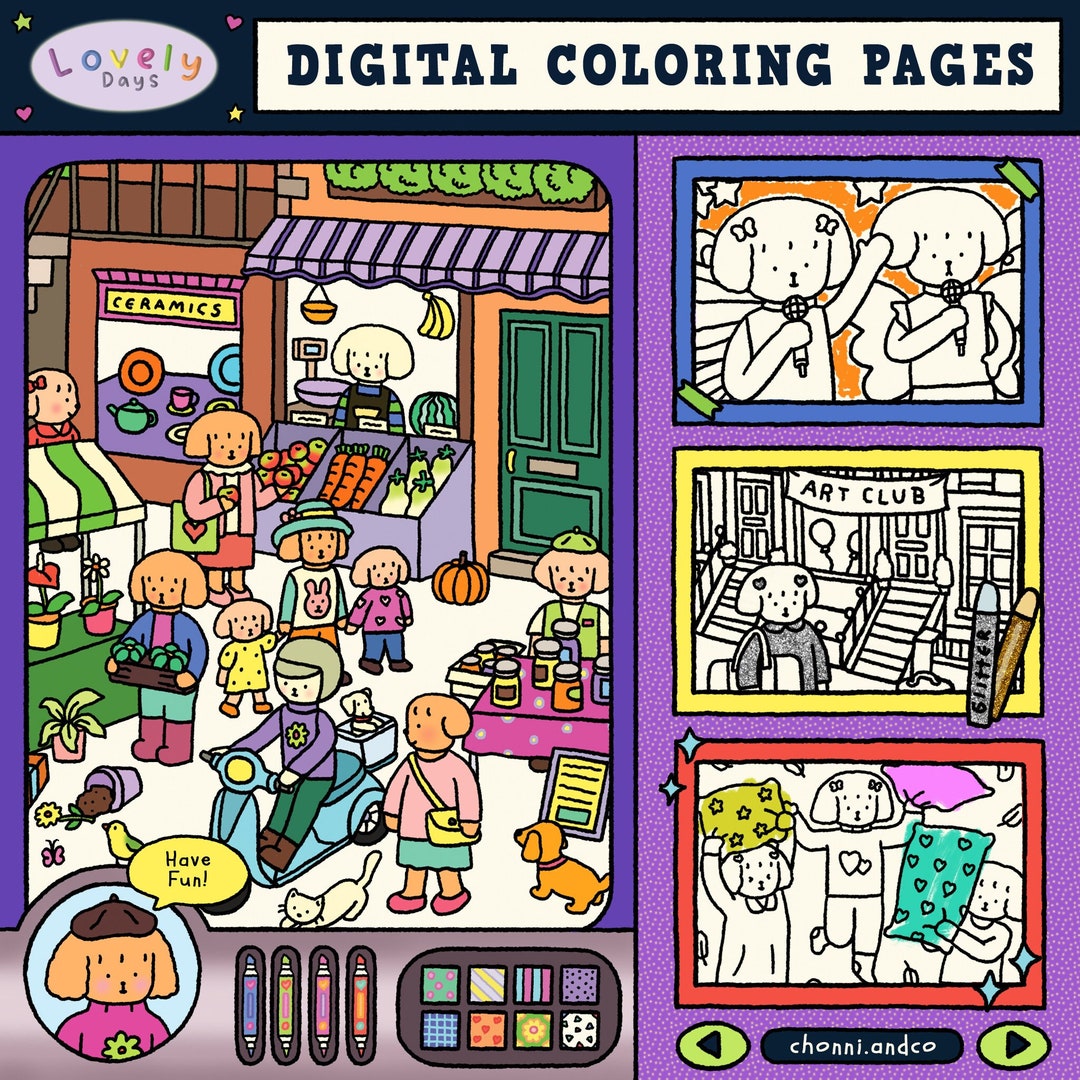 Lovely Days Digital Coloring Pages, Coloring Files, Cute Coloring Pages ...