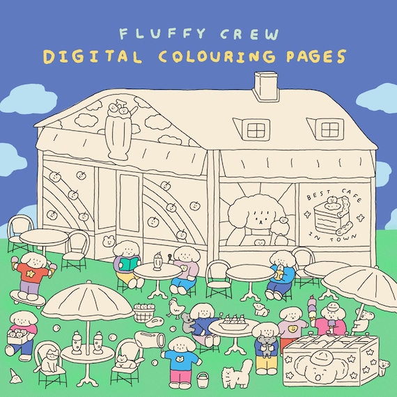 Digital Coloring Pages Coloring Files Cute Coloring Pages - Etsy