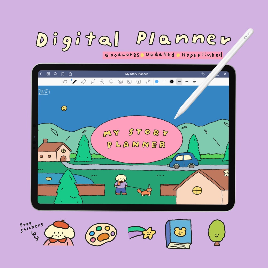 Digital Planner, Cute Planner, Undated Digital Planner, Goodnotes ...