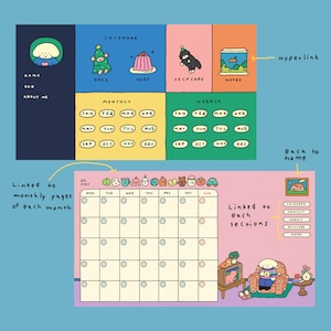 Digital Planner Cute Planner Undated Digital Planner - Etsy