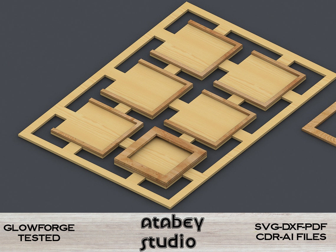 Collage Frame Svg Picture Frame Svg Dxf Cdr Fıles Glowforge - Etsy