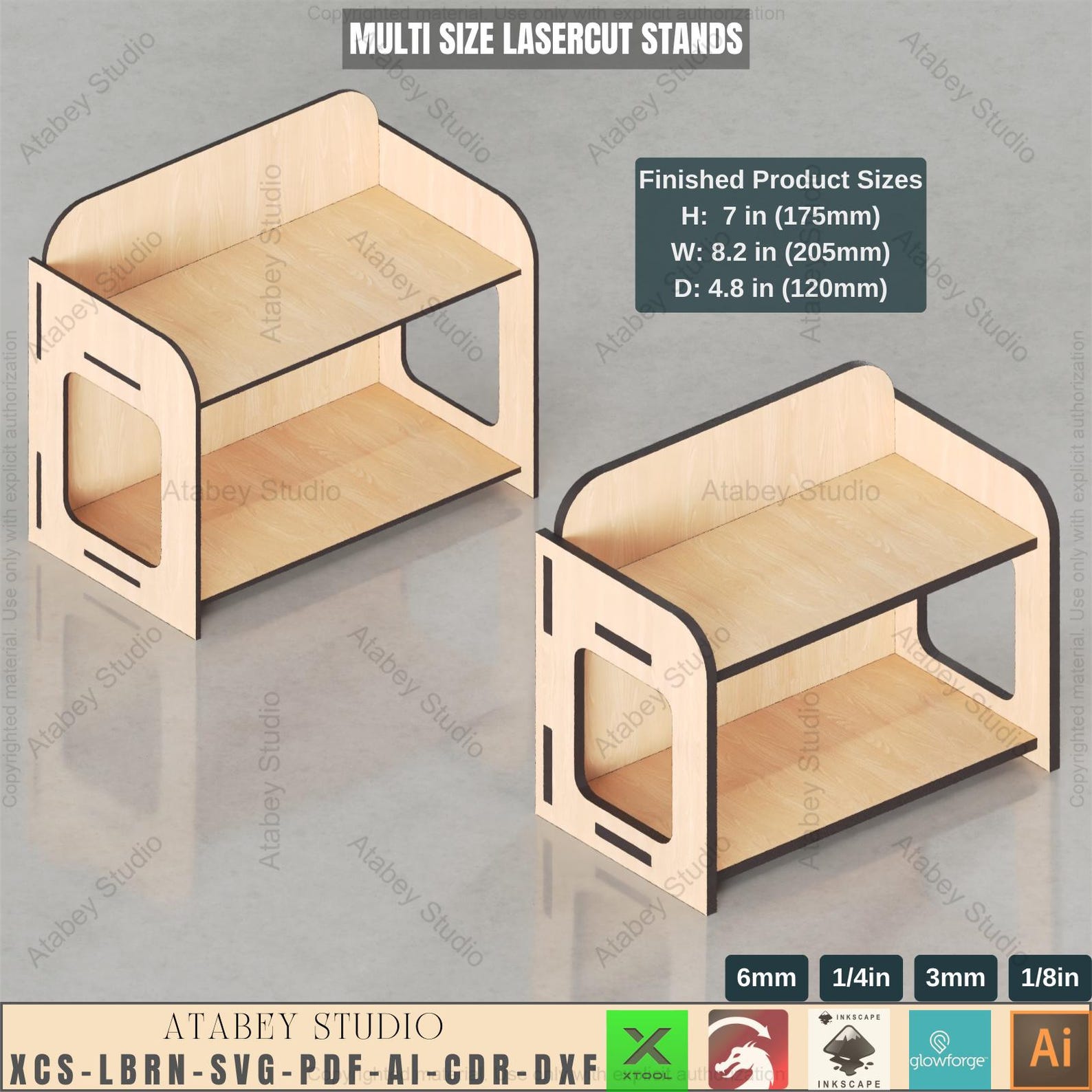 Laser Cut Countertop Shelf Bundle | Multi-size Stand Designs | Vendor ...