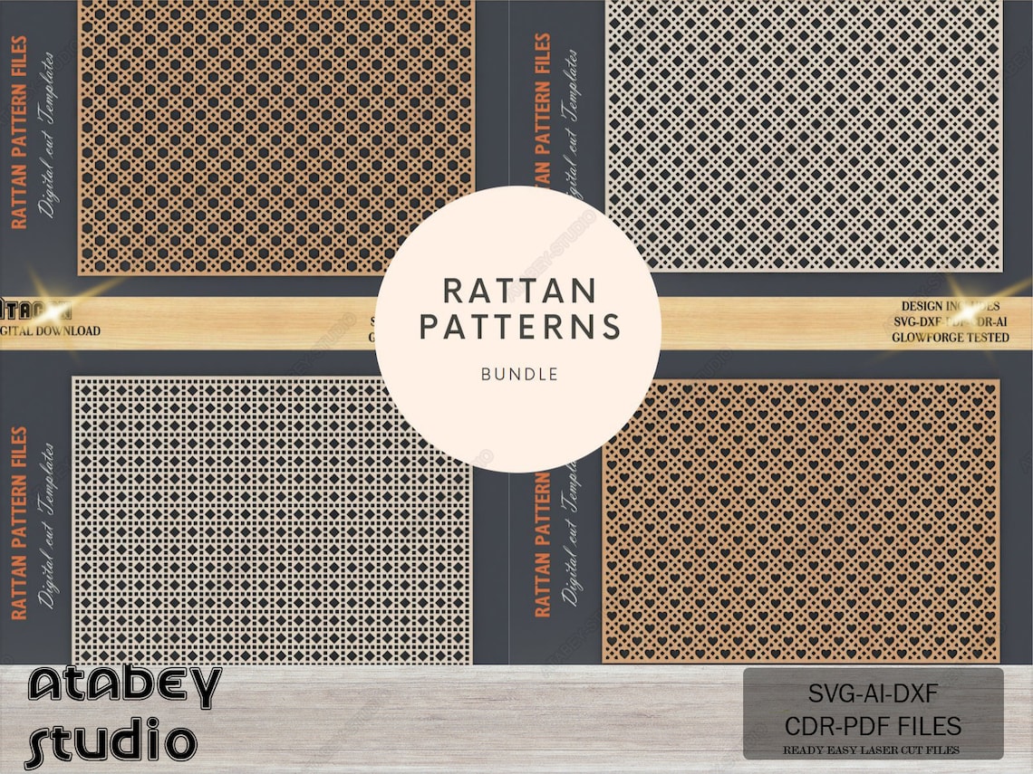 Seamless Rattan Cane Pattern for Laser Cutting, Boho Webbing Texture ...