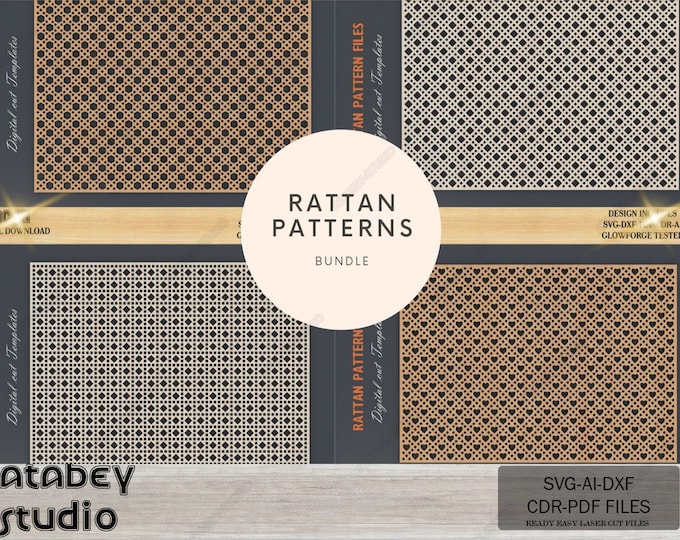 Seamless Rattan Cane Pattern for Laser Cutting, Boho Webbing Texture ...