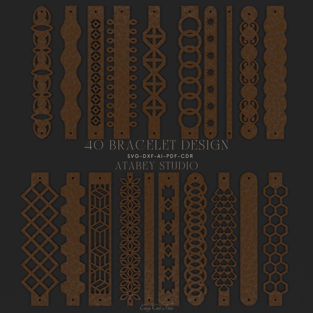 40 Leather Bracelet Laser Cut SVG Files | DIY Jewelry Crafts I Cricut ...