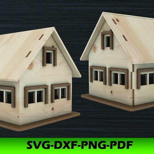 Doll House With Furniture Laser Cut Files - Etsy