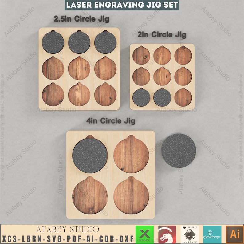 Pro Laser Engraving Jig Set Flask, Card, Tag, Pencil, Coaster, Watch ...