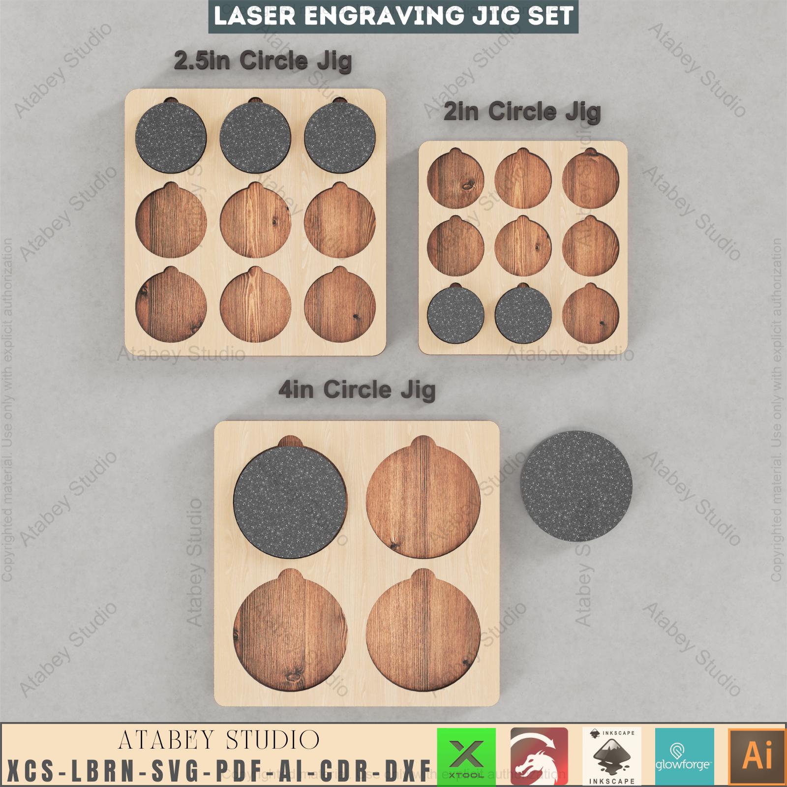 Pro Laser Engraving Jig Set Flask, Card, Tag, Pencil, Coaster, Watch ...