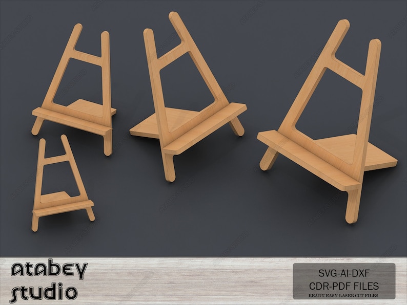 Multi-size Frame Easel Stand - Laser Cut, Easy to Assemble, Art Display ...
