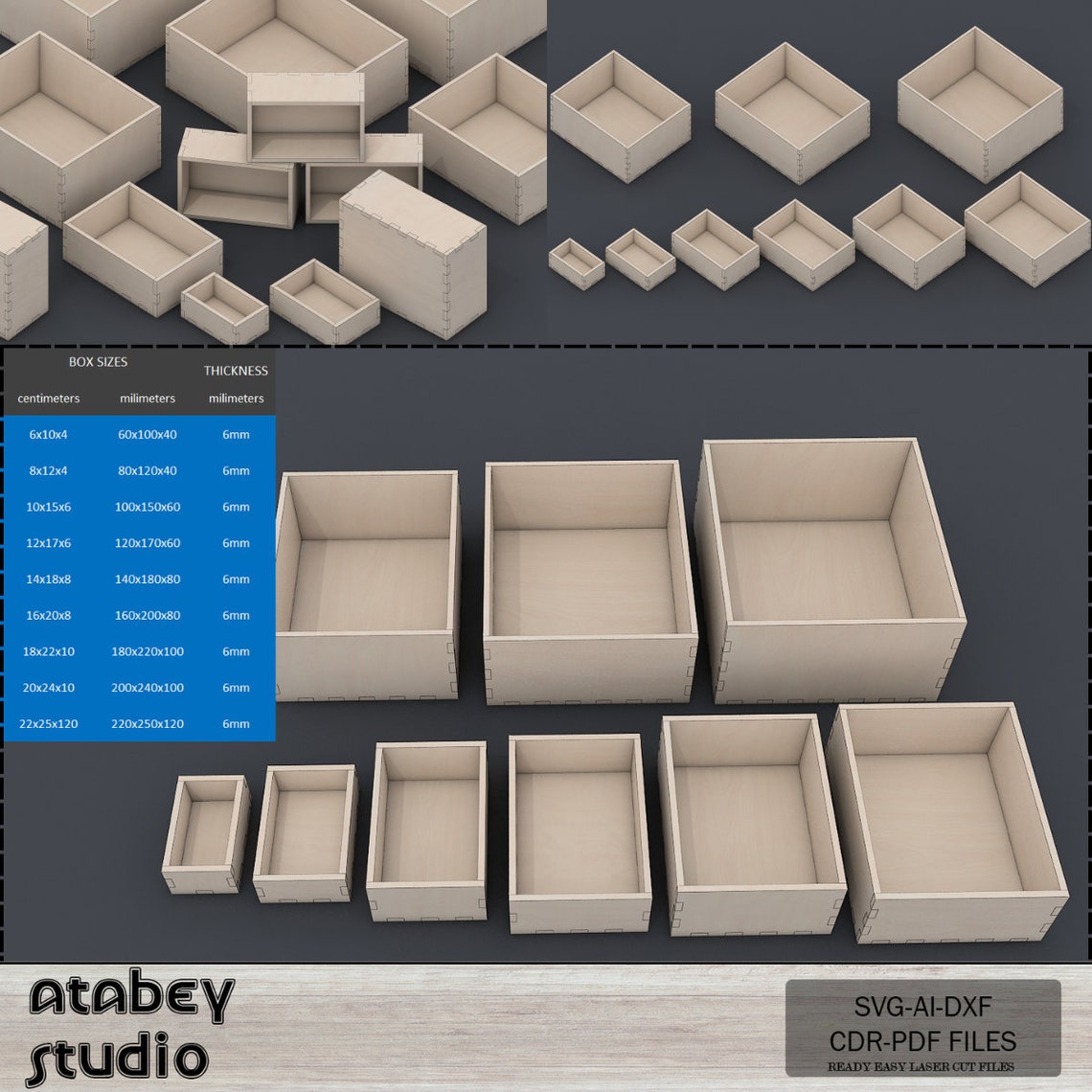 DIY Wooden Box Cutting Files - Laser Cut Wooden Boxes - Perfect for 6mm ...