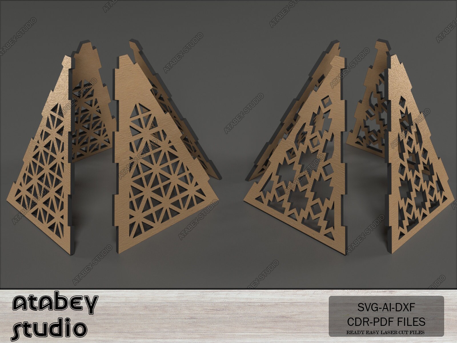 Pyramid Tea Light Lanterns - Laser Cut Candle Holder Files - Plywood ...