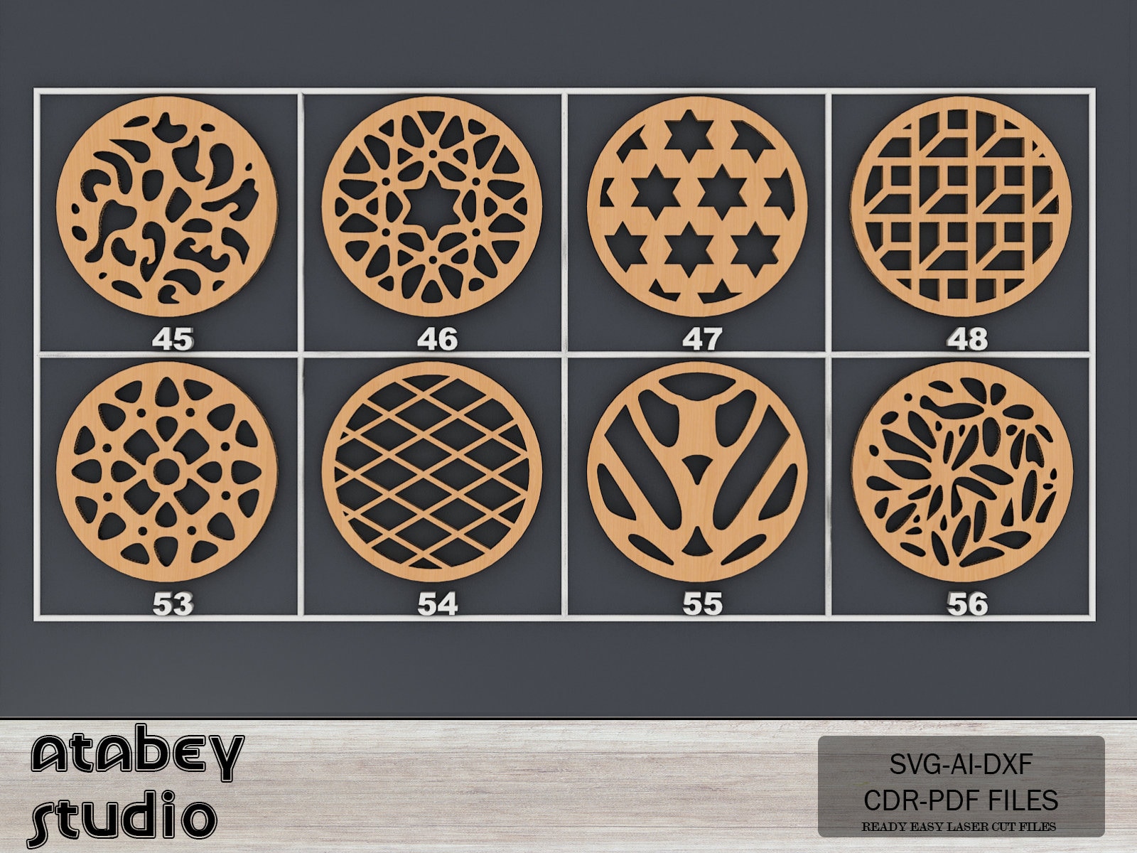 Laser Cut Drink Coasters Set - 40 Unique Geometric Patterns for Home or ...