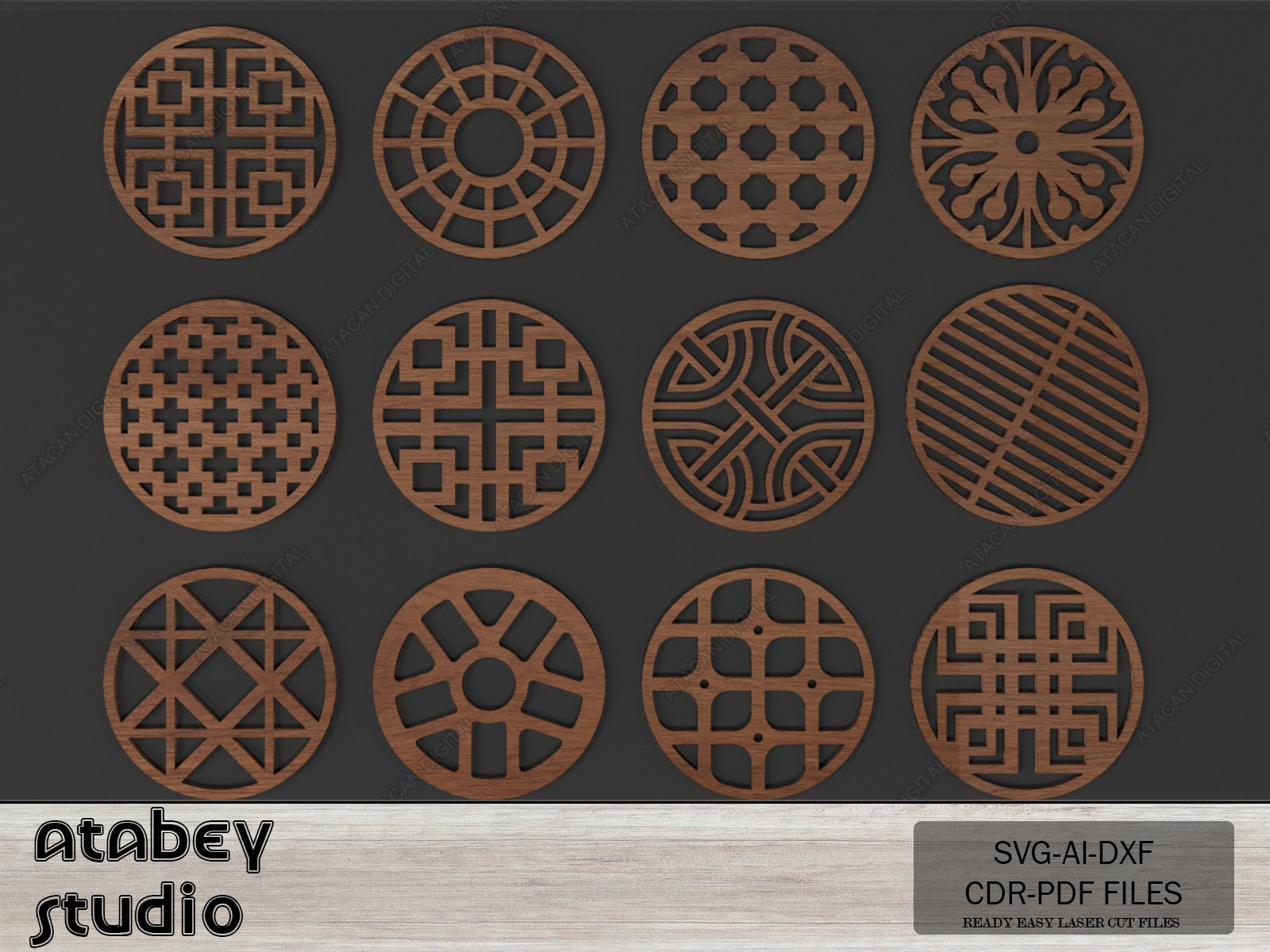 48 Geometric Patterns Laser Cut File Bundle, Modern Wall Art Panel SVG ...