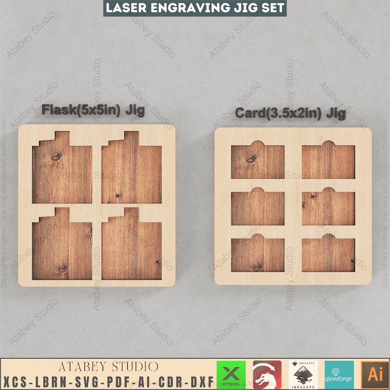Pro Laser Engraving Jig Set Flask, Card, Tag, Pencil, Coaster, Watch ...