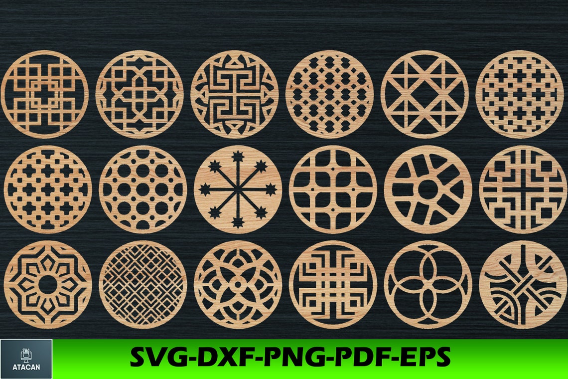 Round Coasters Grill Trivet Templates Vector Digital SVG DXF | Etsy