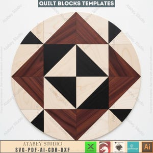 Modern Quilt Block SVG Bundle, Geometric Laser Cut Patterns, Barn Quilt ...