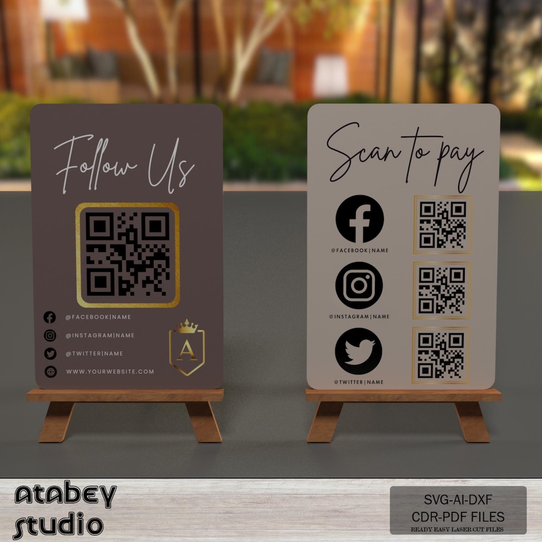 Custom QR Code Signs for Business - Social Media & Payment Scan Display ...