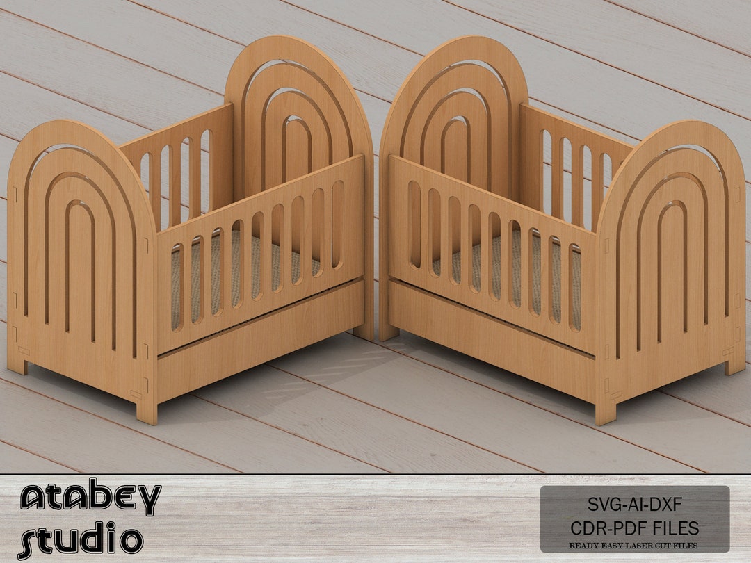 Baby Doll Crib Cutting Files Laser Cut Baby Cot Wooden Baby Cradle Bed ...