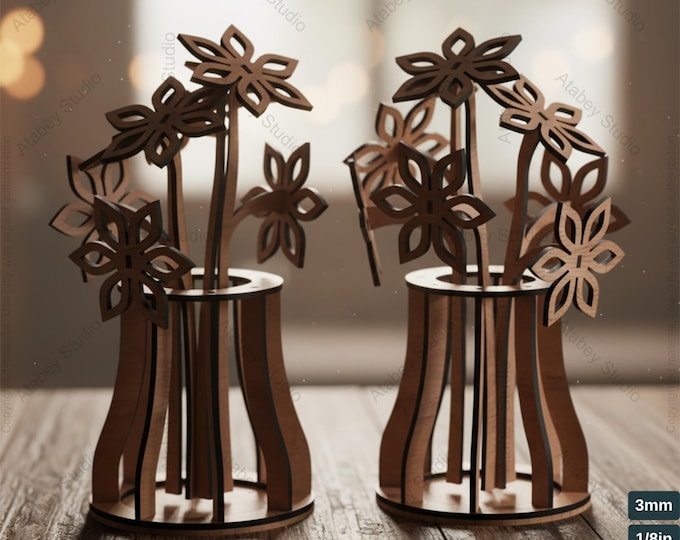 DIY 3D Layered MDF Flower Pot, Make Your Own Flower Pot, Flower Window ...