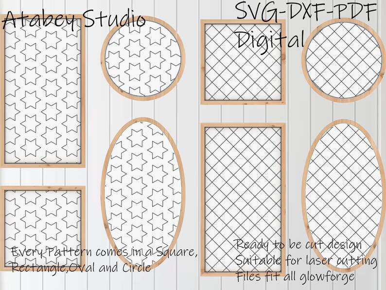 Patterns for Glowforge Svg Escher Star Diamond and Parquet - Etsy