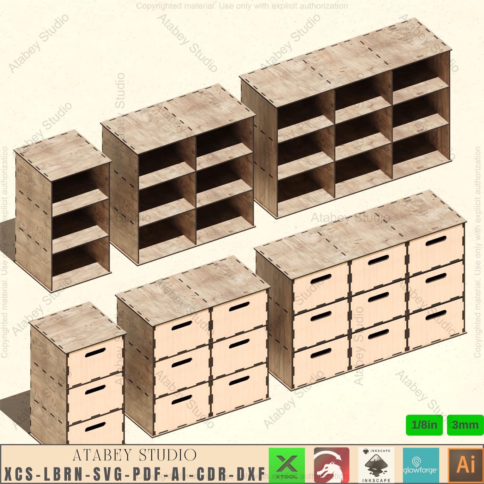 Laser Cut Drawer Organizer SVG: Modular Storage Boxes (digital Download ...