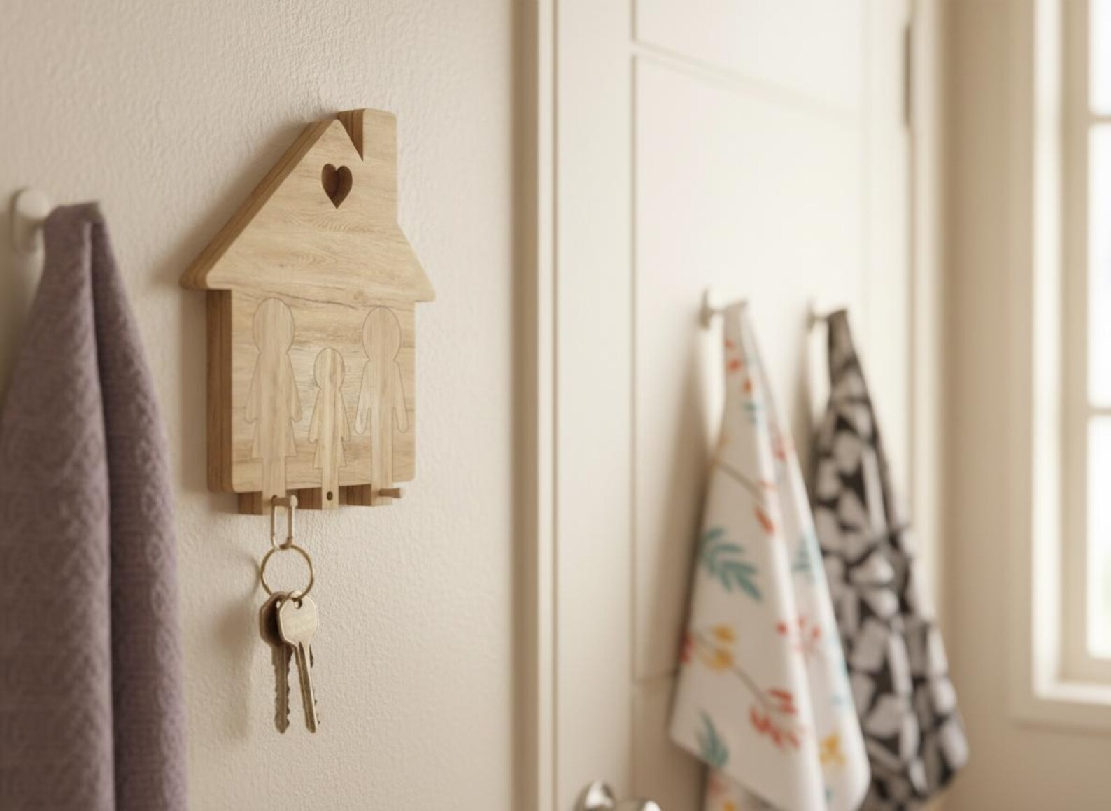 Custom Family Key Holders - Wall Keychain Set With Kids and Parents ...