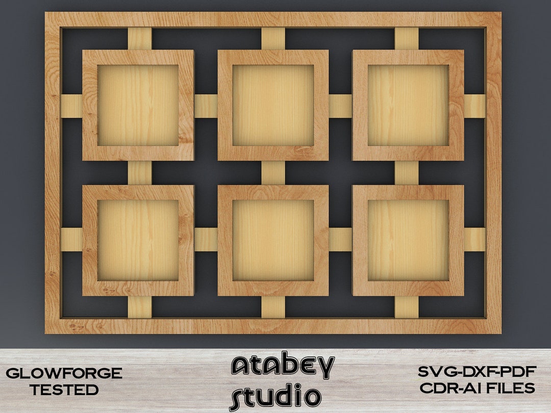 Collage Frame Svg, Picture Frame Svg Dxf Cdr Fıles Glowforge Digital ...