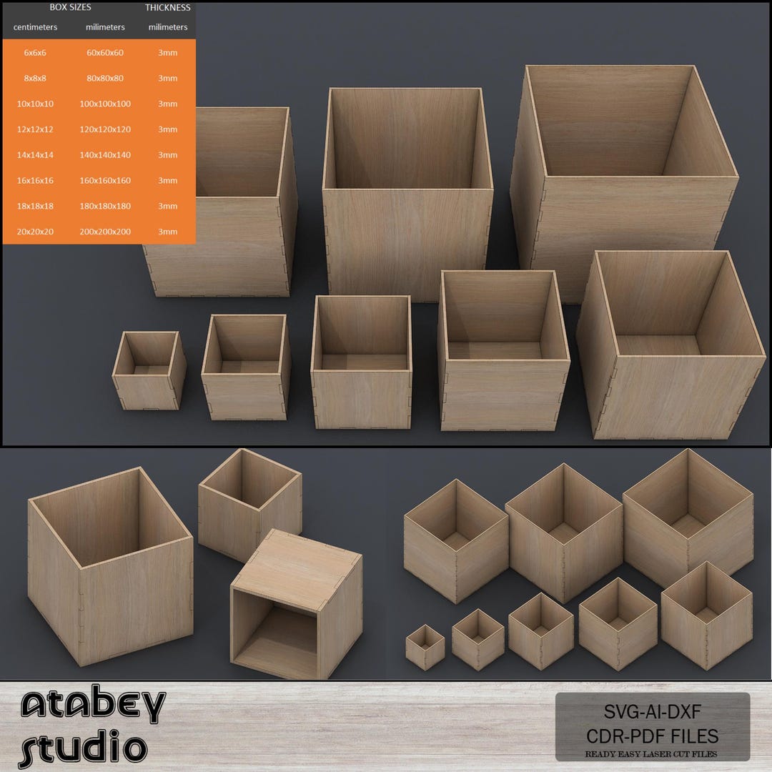 Laser Cut Box Set 8 Sizes Included, Digital Plans for Storage,diy ...
