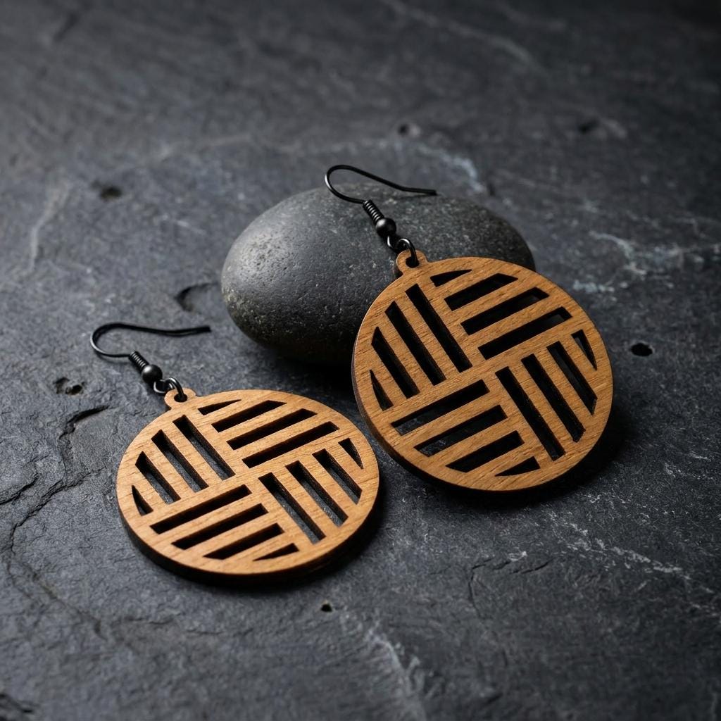 Wooden and Acrylic Earring Design Set - DIY Jewelry Making Templates ...