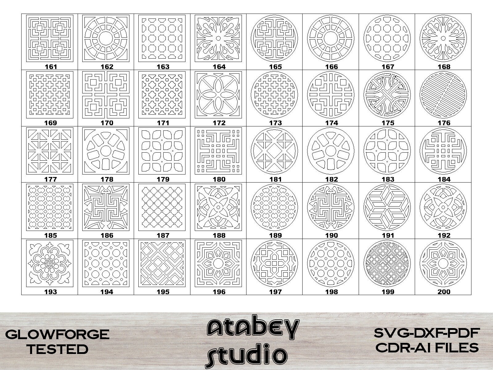 Panels Collection Geometric Patterns Cnc Vector Files for - Etsy