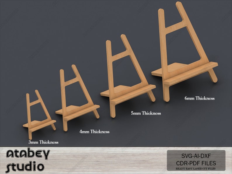 Multi-size Frame Easel Stand - Laser Cut, Easy to Assemble, Art Display ...
