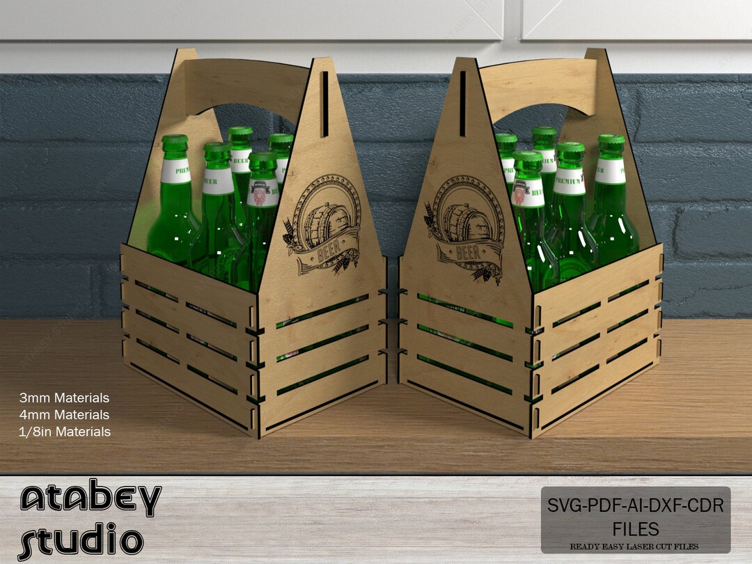 Beer Caddy Laser Cut Files / Beer Carrier Box / Fathers Day Gift ...