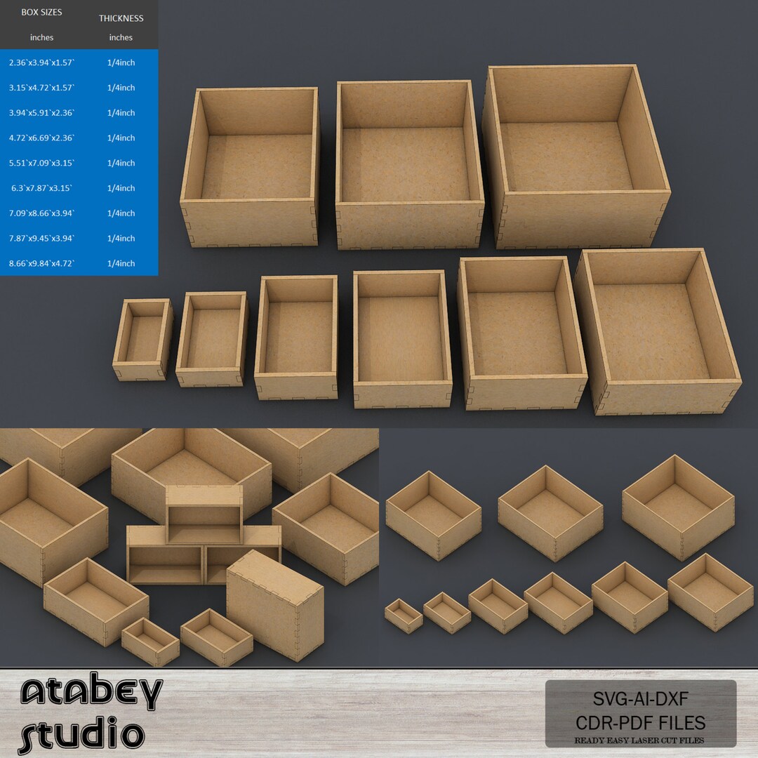 DIY Laser Cut Box Templates - Woodworking Boxes - Perfect for 1/4 Inch ...