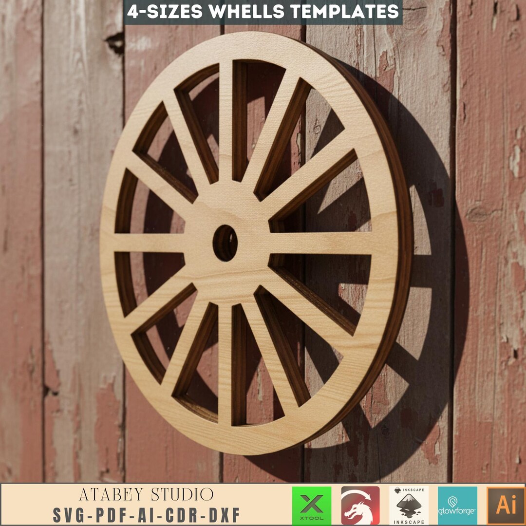Carriage Wheel Craft Shape - Rustic Ox Cart Wheels - Perfect for Laser ...