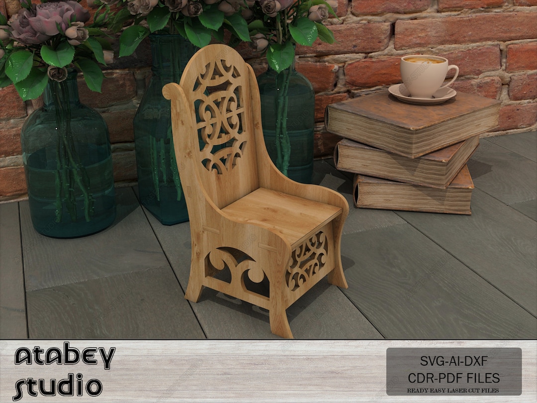 Ornate Carved Chair for Kids - Miniature Dollhouse Furniture Toy ...