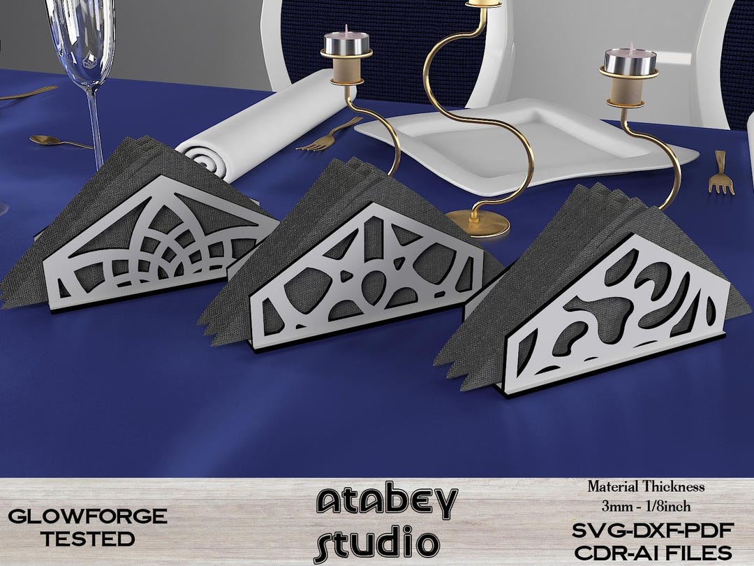 Modern Napkin Holder Laser Cut Plan - Trio of Styles Included ...