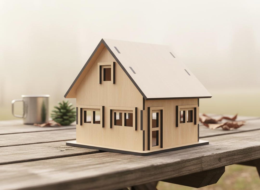 Charming Dollhouse Laser Cut Files - Miniature Wooden House DIY Project ...