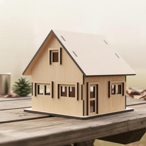 Charming Dollhouse Laser Cut Files - Miniature Wooden House DIY Project ...