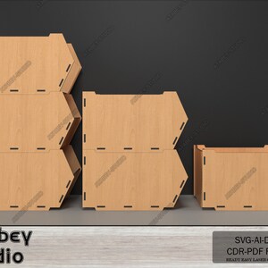 Desk Organizer Stackable Storage Box Svg Wood Desktop Organizer Storage ...