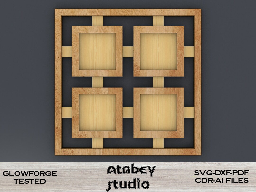 Collage Frame Svg, Picture Frame Svg Dxf Cdr Fıles Glowforge Digital ...