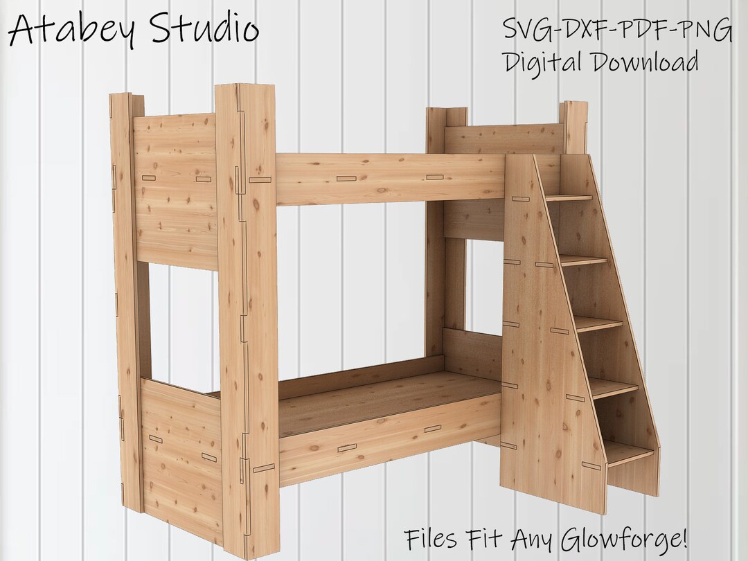 Bunk Cutting Svg File, Loft Bed Glowforge, 1/8inch Plywood Bunk Svg ...