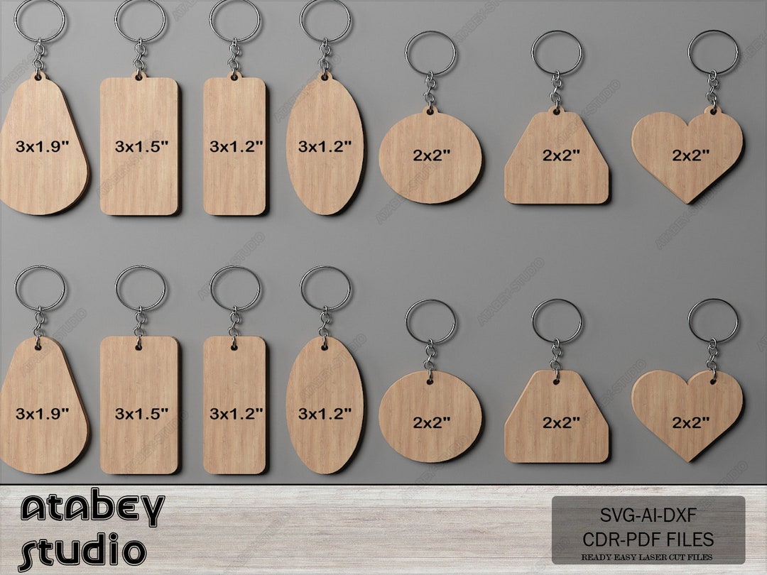 Custom Keychain Cut Plans - DIY Keyring Templates - Perfect for Laser ...